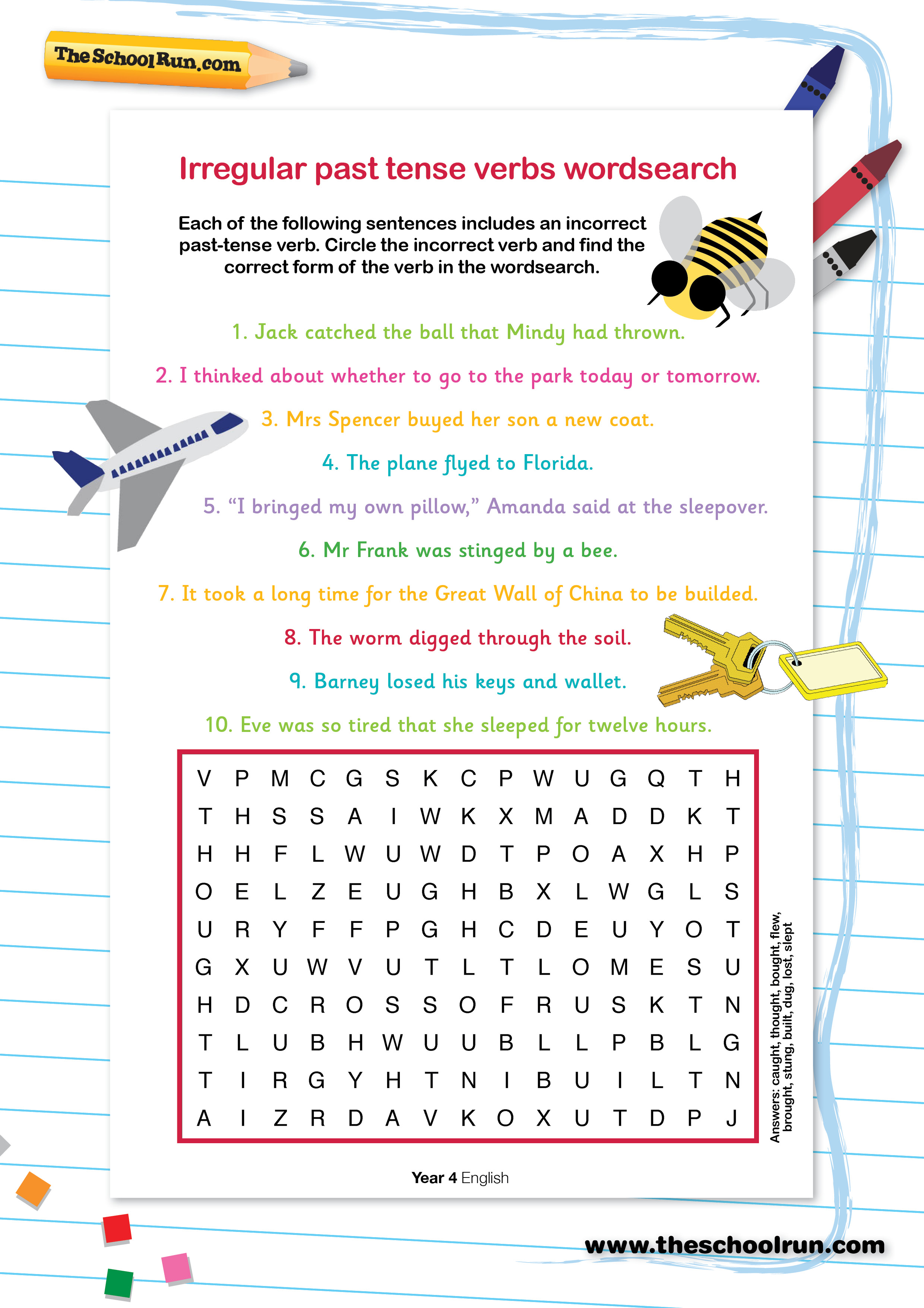 Irregular Past Tense Verbs Worksheet Irregular Past Tense Verbs Worksheet